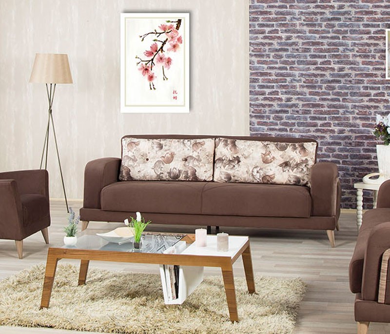 Microfiber Brown Sofa-bed Even Star Modern Furniture